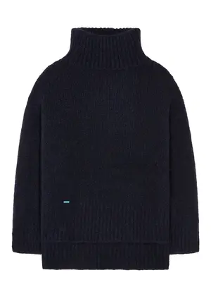 Alanui Logo-plaque Knitted Jumper - Blue