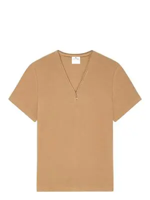COURREGES Logo-embroidered Cotton-blend T-shirt - Neutrals