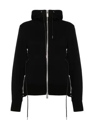Sacai Sponge Sweat Zip-up Hoodie - Black