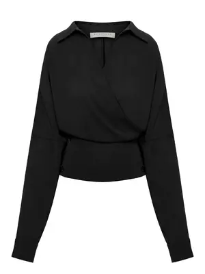 Philosophy Di Lorenzo Serafini Panelled V-neck Blouse - Black