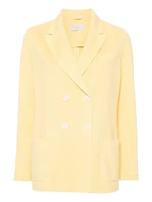 CIRCOLO 1901 Double-breasted Textured Blazer - Yellow