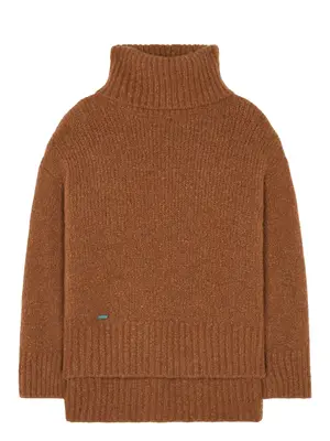Alanui Ribbed High-neck Jumper - Brown