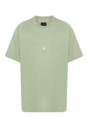Givenchy 4g-embroidered Cotton T-shirt - Green