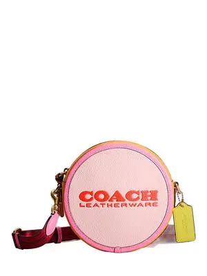 COACH Restored Kia Circle Colorblock Bag - Brass/carnation Multi