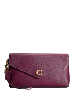 COACH Wyn Clutch Brass/deep Berry