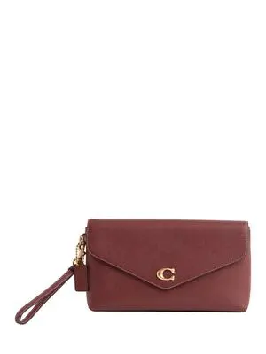 COACH Wyn Clutch - Brass/wine