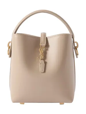 Saint Laurent SAINT LAURENT Le 37 Mini Leather Bucket Bag Neutrals