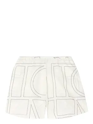 TOTEME Embroidered Organic Cotton And Silk-blend Shorts - White