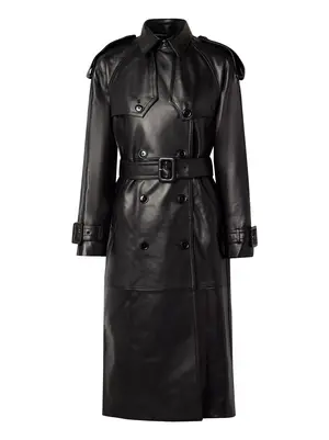 SALON 1884 Salon 1884 Filippa Double-Breasted Leather Trench Coat