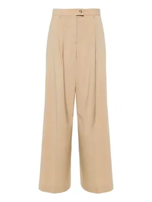 Sportmax Mid-rise Palazzo Trousers - Neutrals