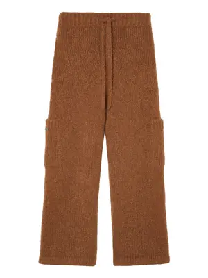 Alanui Wide-leg Knit Trousers - Brown