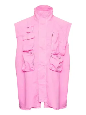 MAISON MARGIELA Stitch-logo Cotton-blend Gilet - Pink