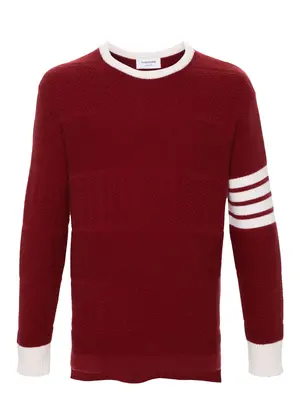 Thom Browne Thom Browne 4-Bar Stripe Virgin Wool Jumper Red
