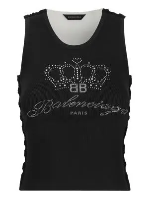 Balenciaga Embellished Sleeveless Top - Black
