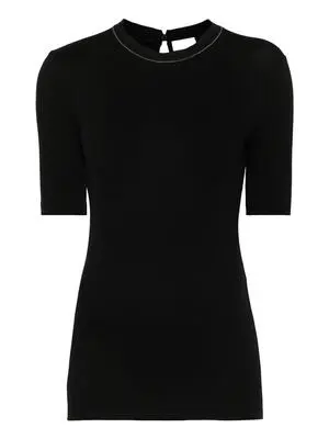 Brunello Cucinelli Monili-Chain Cotton Jumper Black
