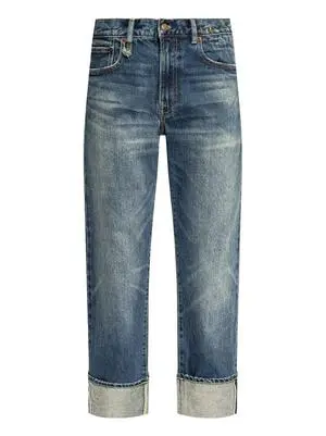 R13 Straight-leg Jeans With Rolled Cuffs - Blue