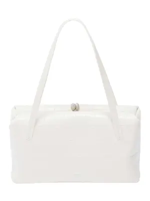 JIL SANDER Goji Crocodile-effect Tote - White