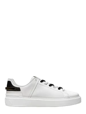 Balmain B-court Leather Sneakers With Strap - White