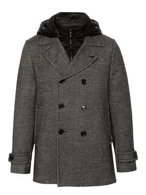 MOORER Eligio Padded Double-breasted Coat - Grey