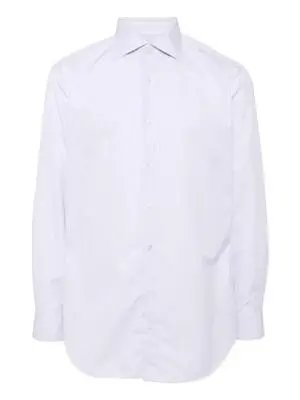 Brioni Long-sleeve Pinstripe-pattern Shirt - White