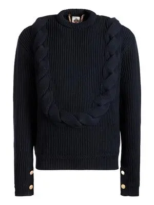 Bally X Adrien Brody Twist-detail Wool Jumper - Blue