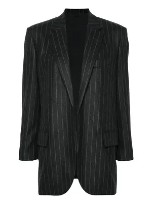 Brunello Cucinelli Pinstriped Wool Blazer - Grey