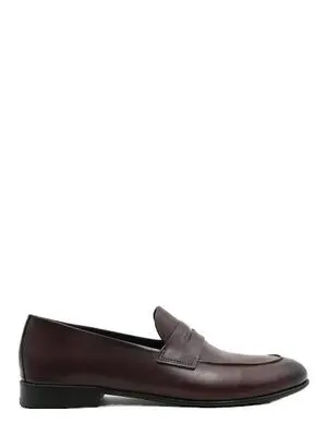 Giorgio Armani Leather Loafers - Natural