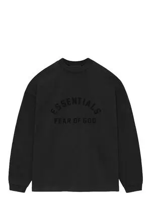 Fear Of God Essentials Core Collection Heavy Long Sleeve Tee Shirt - Black