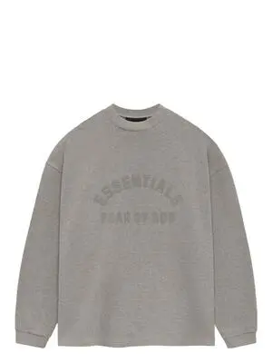 Fear Of God Essentials Core Collection Heavy Long Sleeve Tee Shirt - Heather Grey