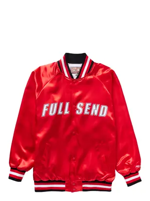 FULL SEND Satin Jacket - Red