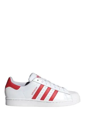 Adidas Superstar Lace Up Sneakers - Cloud White/better Scarelet Red