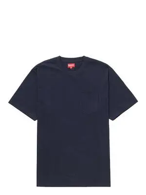 Supreme Laser Cut S Logo Pocket Tee Shirt - Navy Blue