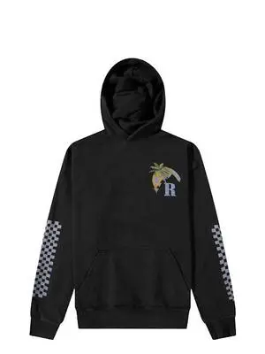 Rhude Moonlight Tropics Print Oversized Hoodie - Black