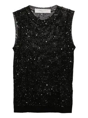 GOLDEN GOOSE Sequin-embellished Top - Black