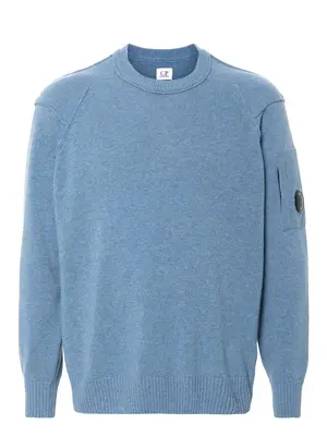 C.P. COMPANY Lens-detail Wool-blend Jumper - Blue