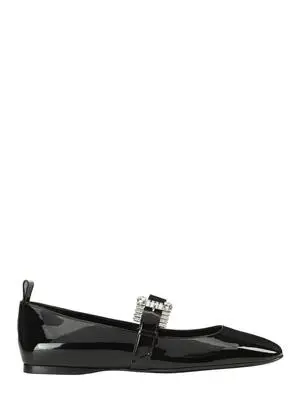 SERGIO ROSSI Sr Twenty Leather Ballerina Flats - Black