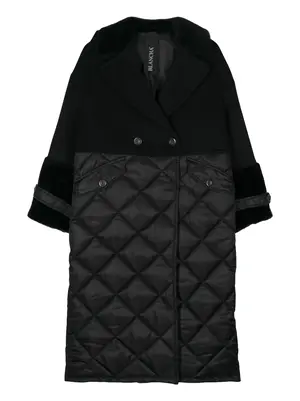 BLANCHA Double-breasted Paneled Coat - Black