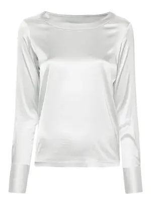 MAZZARELLI Boat-neck Blouse - Grey