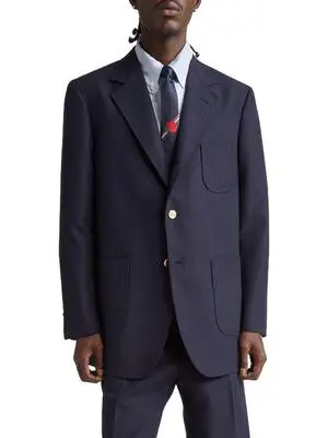 Thom Browne Thom Browne Virgin Wool Hopsack Sport Coat Navy
