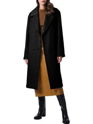 Bernardo Bernardo Relaxed Double-Breasted Felted Coat Black