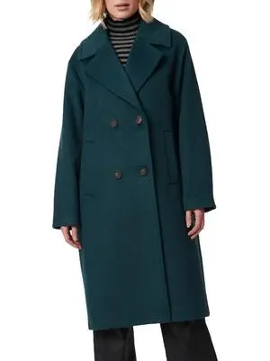 Bernardo Bernardo Relaxed Double-Breasted Felted Coat Teal