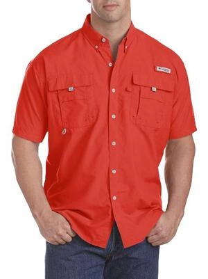 Columbia Big & Tall Pfg Bahama Ii Short-sleeve Sport Shirt Red Spark