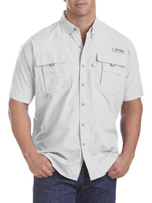 Columbia Big & Tall Pfg Bahama Ii Short-sleeve Sport Shirt White