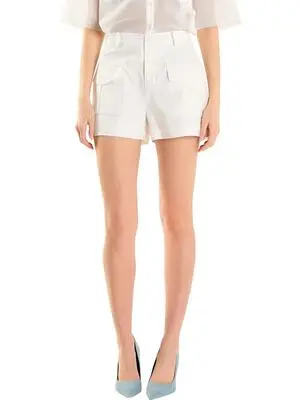Endless Rose Flap Pocket High-waist Shorts - White