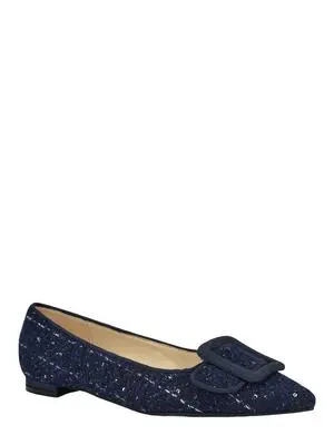 Nine West Nine West Jesike Pointed Toe Flat Dark Blue