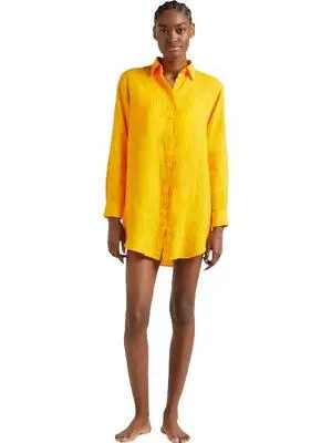 Vilebrequin Solid Linen Shirt Dress Mangue