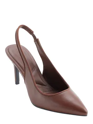 Karl Lagerfeld Paris KARL LAGERFELD PARIS Rosalyn Pointed Toe Slingback Pumps Cognac