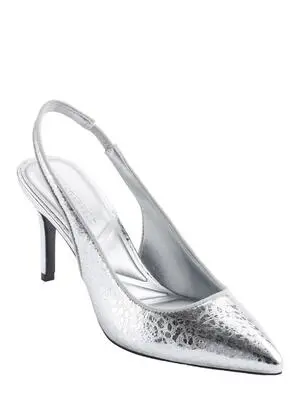 Karl Lagerfeld Paris KARL LAGERFELD PARIS Rosalyn Pointed Toe Slingback Pumps Silver