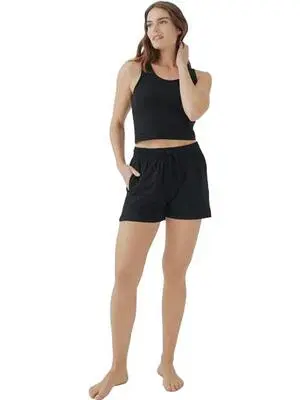 PACT Organic Cotton Cool Stretch Lounge Short - Black