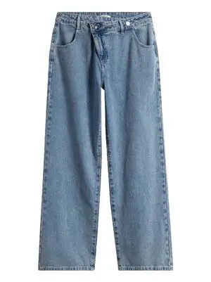 MISTRESS ROCKS Mistress Rocks Crossover Waist Wide Leg Jeans